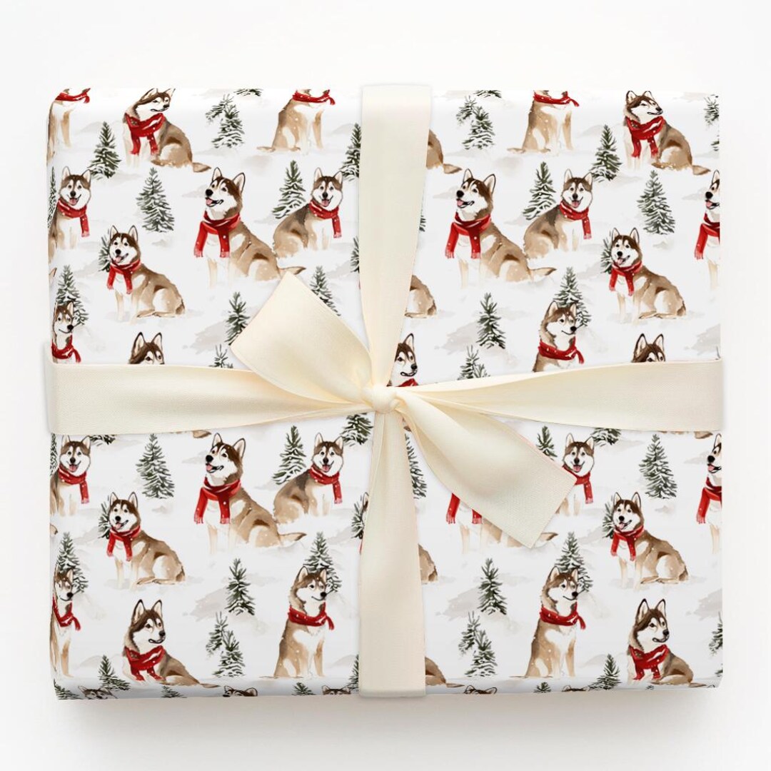 Snow Day for Huskies Wrapping Paper - Etsy