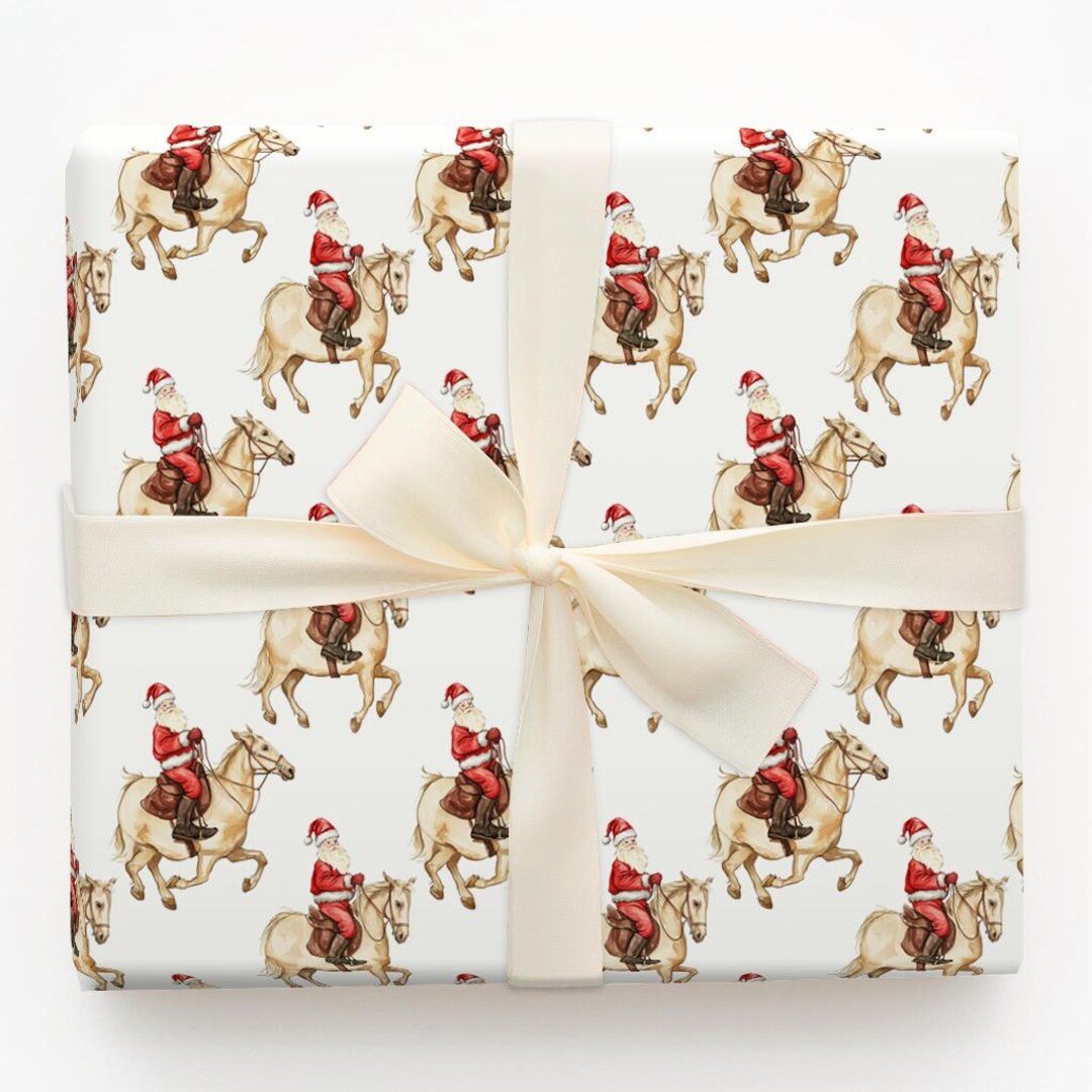 Mount up St.nick Wrapping Paper - Etsy