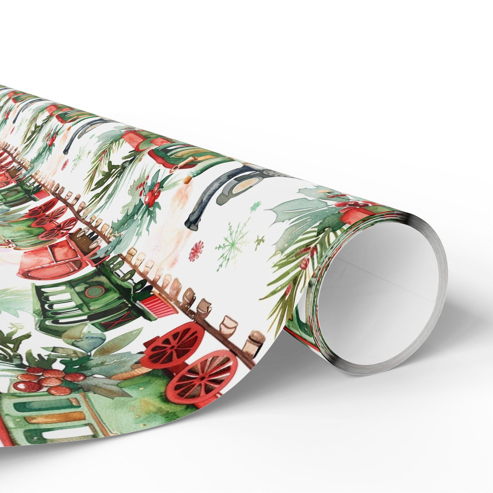 Get on the Christmas Train Wrapping Paper - Etsy