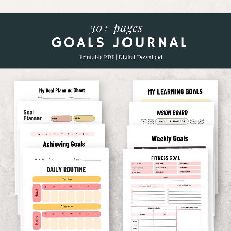 Goal Planner BUNDLE, 2024 Goals Tracker, SMART Goal Setting Kit, New ...