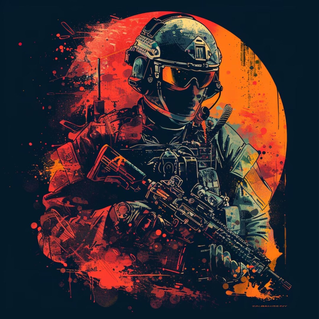 55 PNG Gaming Military Soldier Sublimination PLR MRR T-shirt Designs ...