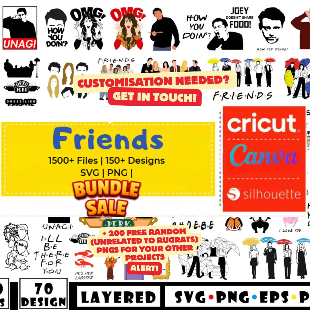 Classic Sitcom Inspired SVG & PNG Bundle 150 Unique Designs 300 Free ...