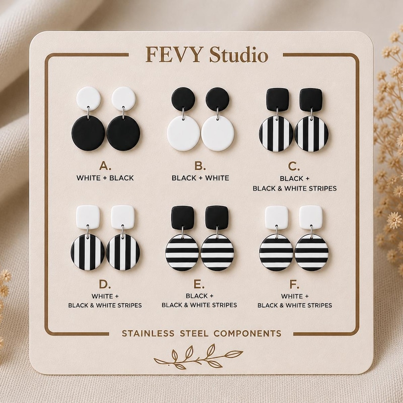 Monochrome Polymer Clay - Etsy