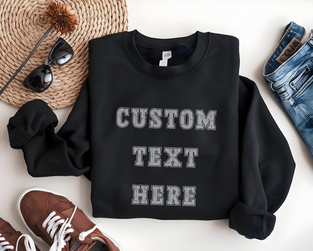 Retro Text Custom Sweatshirt - Custom Sweatshirt - Retro Sweatshirt ...