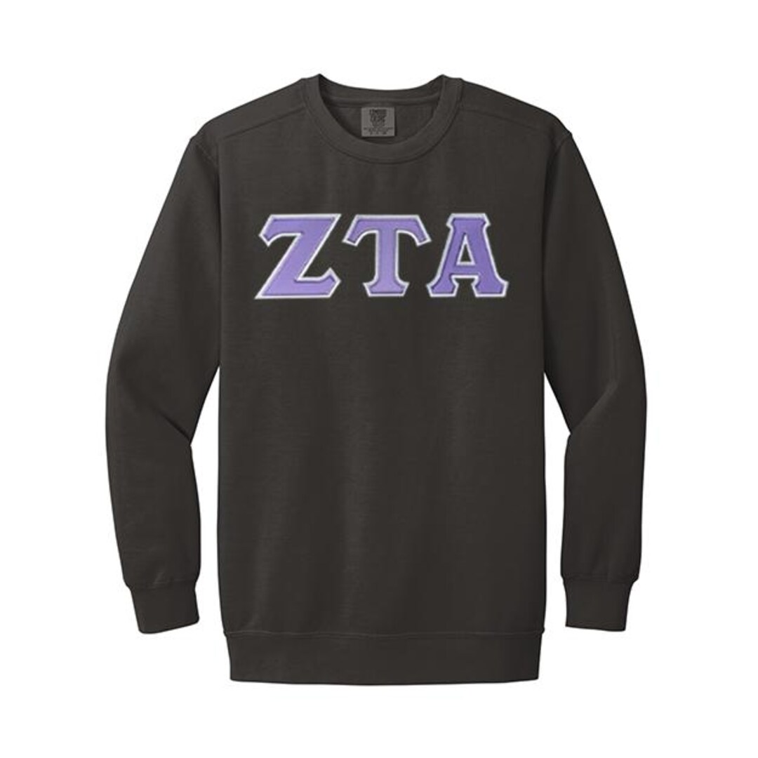 Zeta Tau Alpha Sorority Comfort Colors Greek Letter Crewneck Sweatshirt ...
