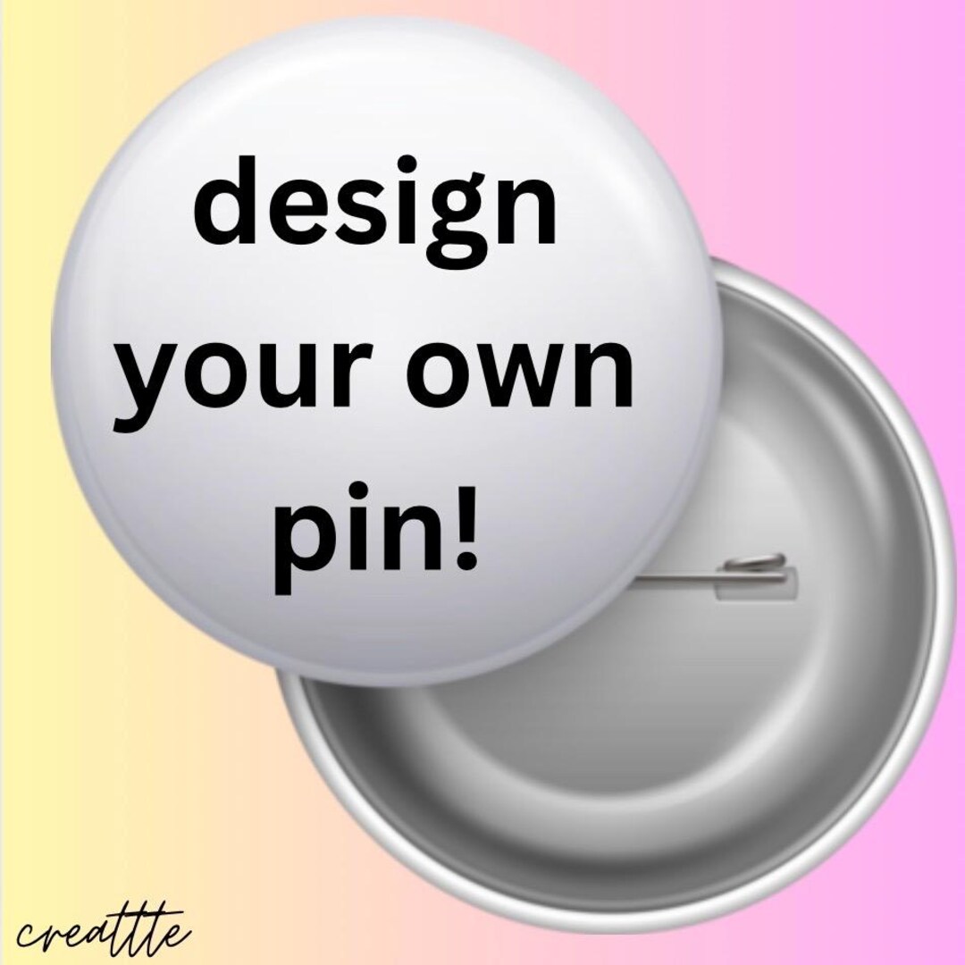 Custom Pin Button With Your Own Image - Etsy