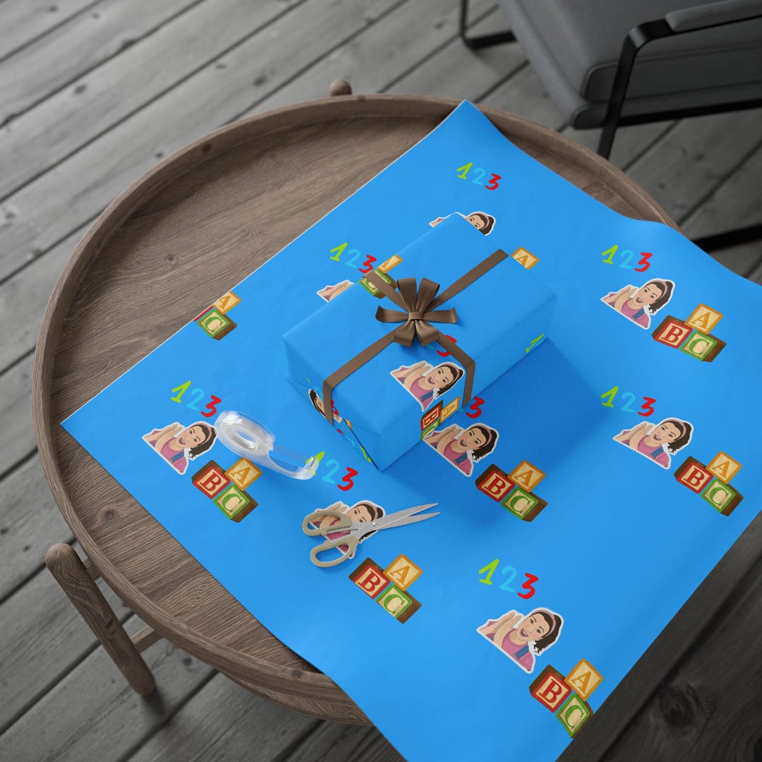 Ms Rachel Colorful Kids' Wrapping Paper, Fun Gift Wrap for Birthdays ...