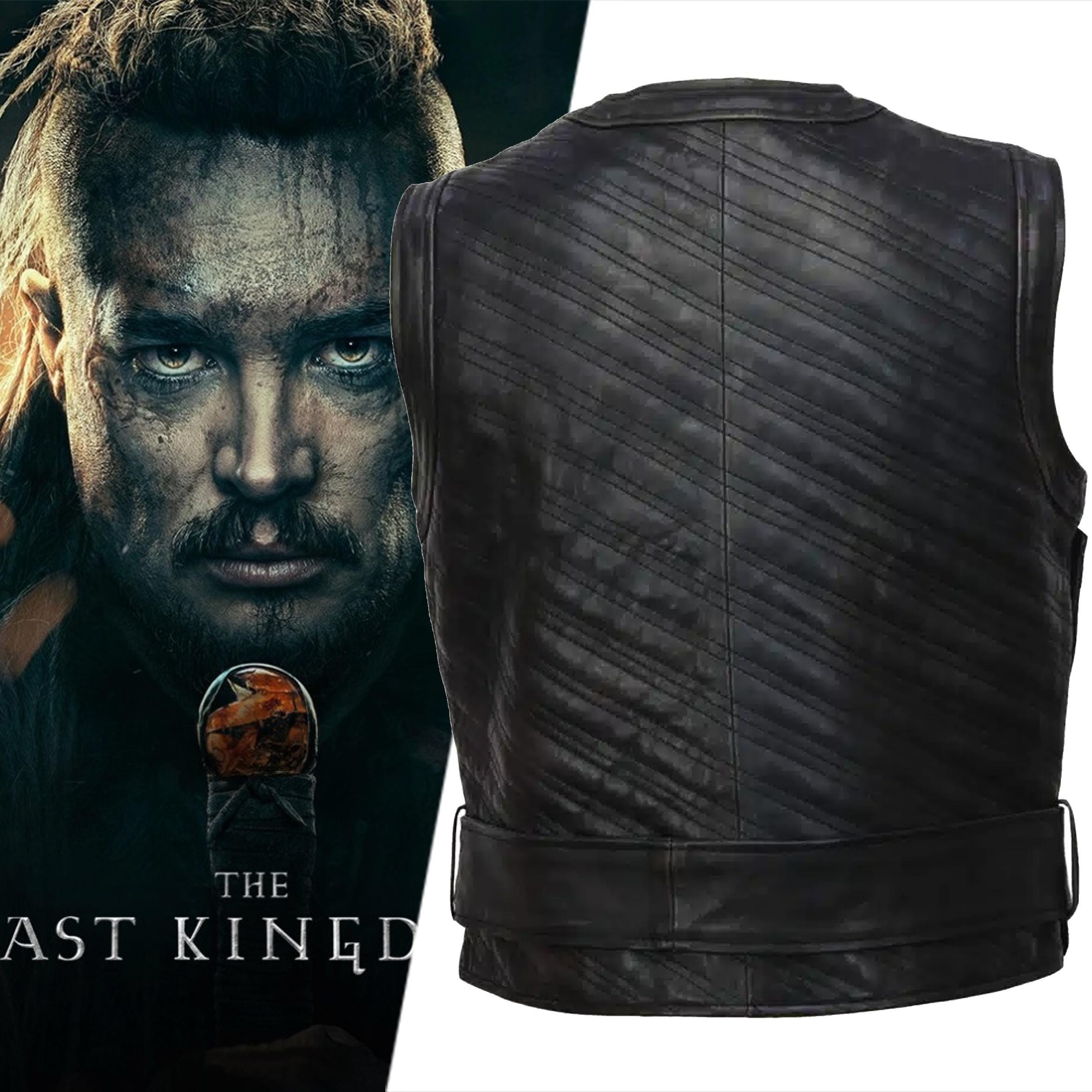 Seven Kings Uhtred Ragnarson Black Leather Vest Premium Viking ...