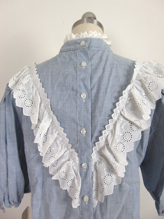 80s cotton Victorian Prairie blouse NWT size medium - Gem