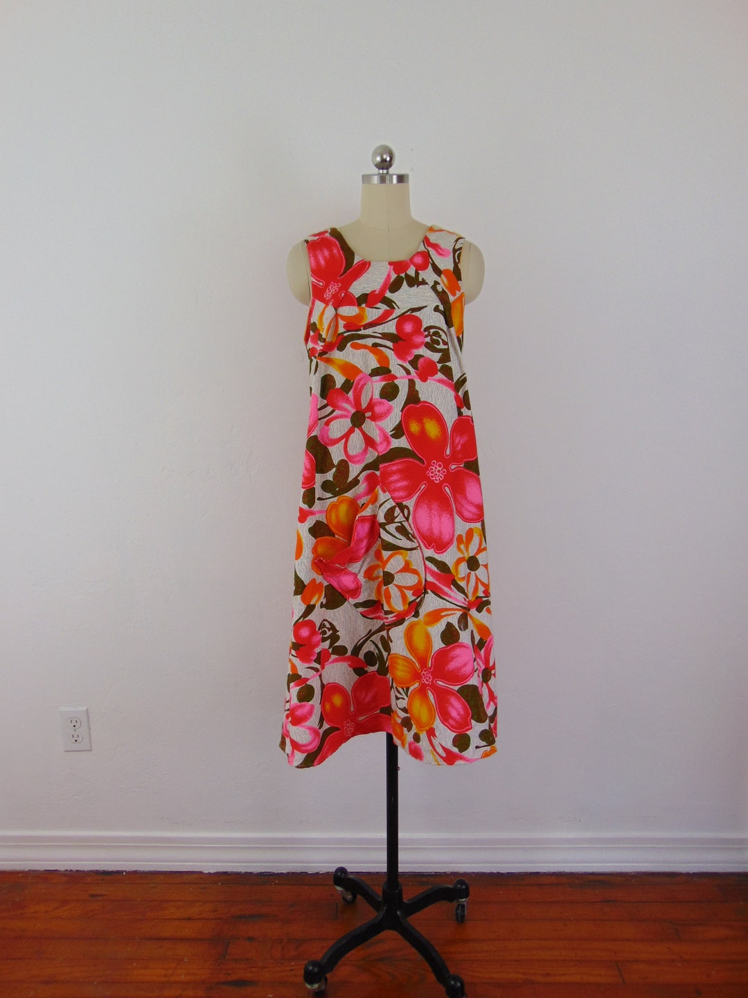 60s Hawiian Bark Cloth Sundress Size Large - Etsy