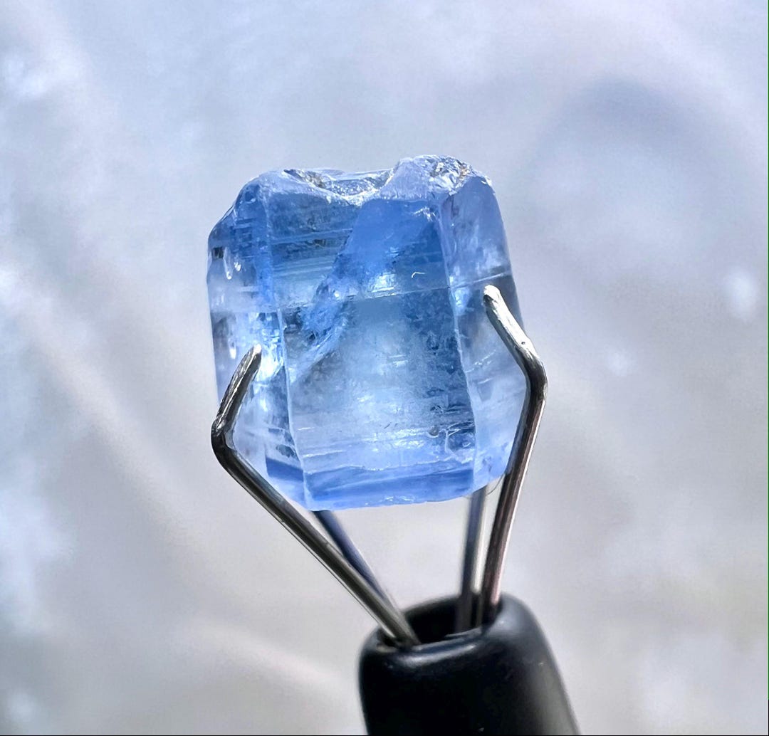 4.57 Ct-natural Corundum Crystal, Natural Blue Sapphire Crystal,100% ...
