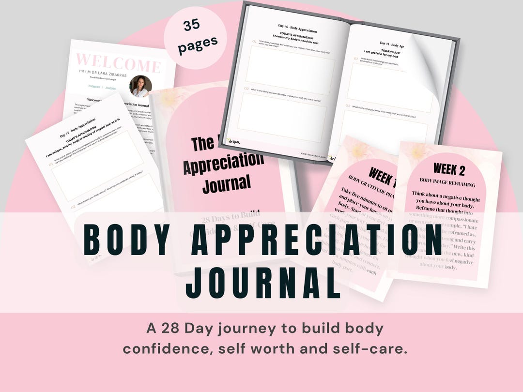 Body Appreciation Journal, Self-love Journal, Body Image Worksheet ...