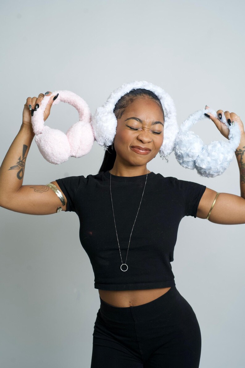 White Cloud Fluffy Earmuffs With Charms - Etsy