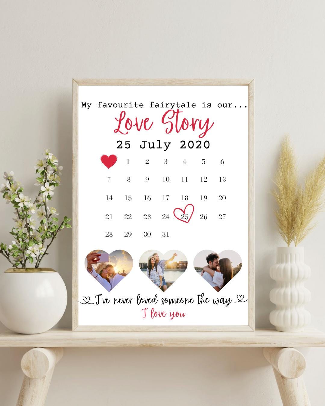 Personalized Love Story Photo Calendar Print – Valentine's Day ...