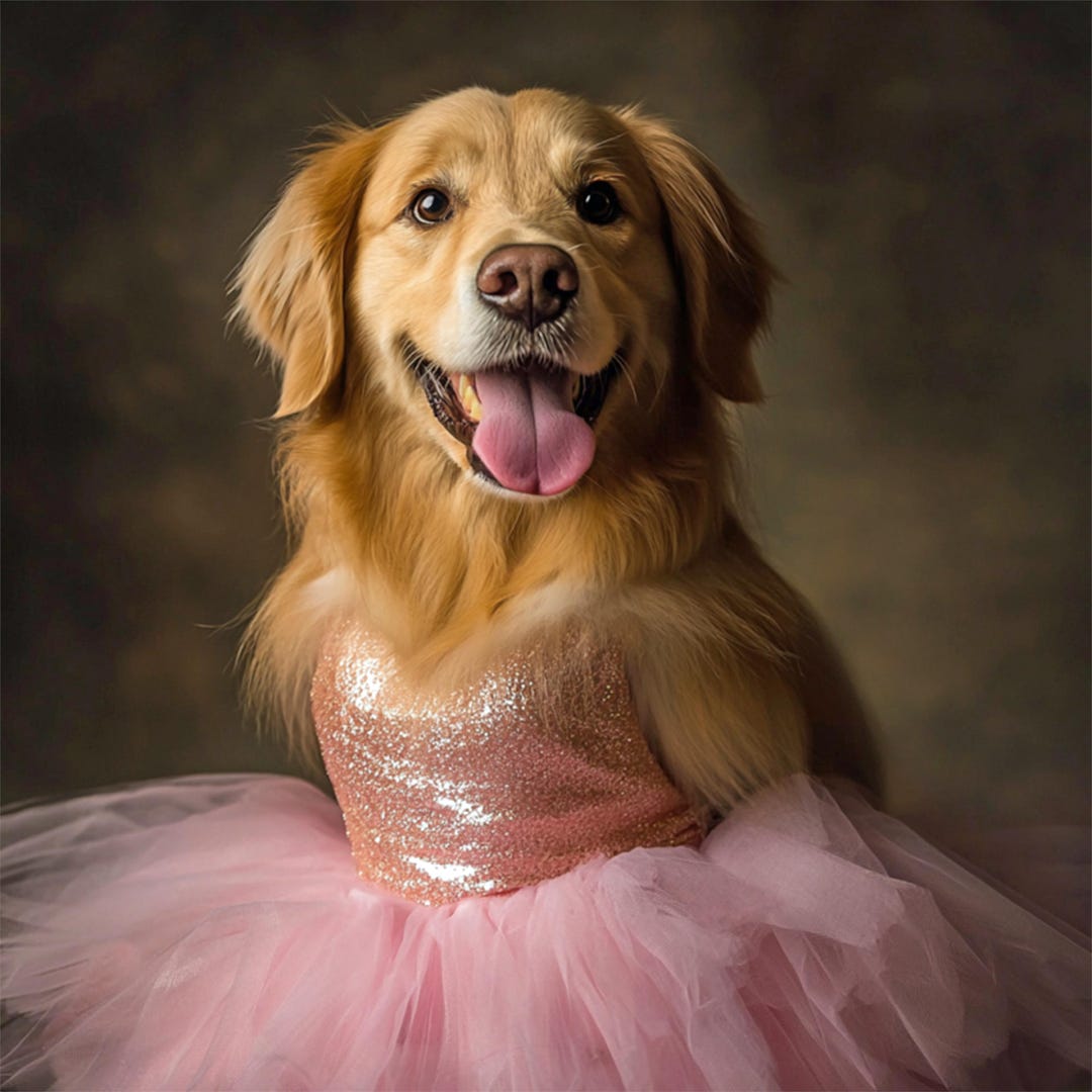 Golden Retriever Ballet Dog Print – Cute Ballerina Wall Art (instant ...