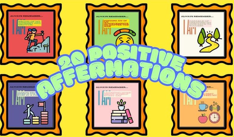 20 Positive Affirmations Cards to Boost Confidence, Self-esteem and Positivity | Mental Health ...