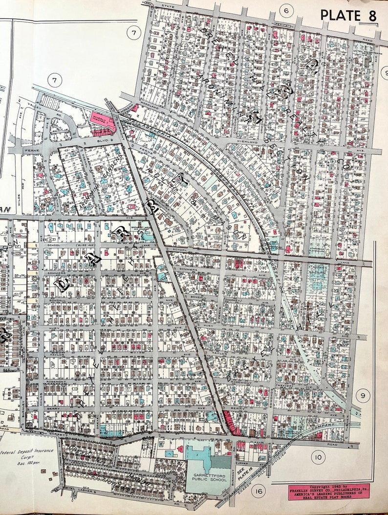 Drexel Hill Map, Original 1942 Upper Darby Atlas, - Etsy