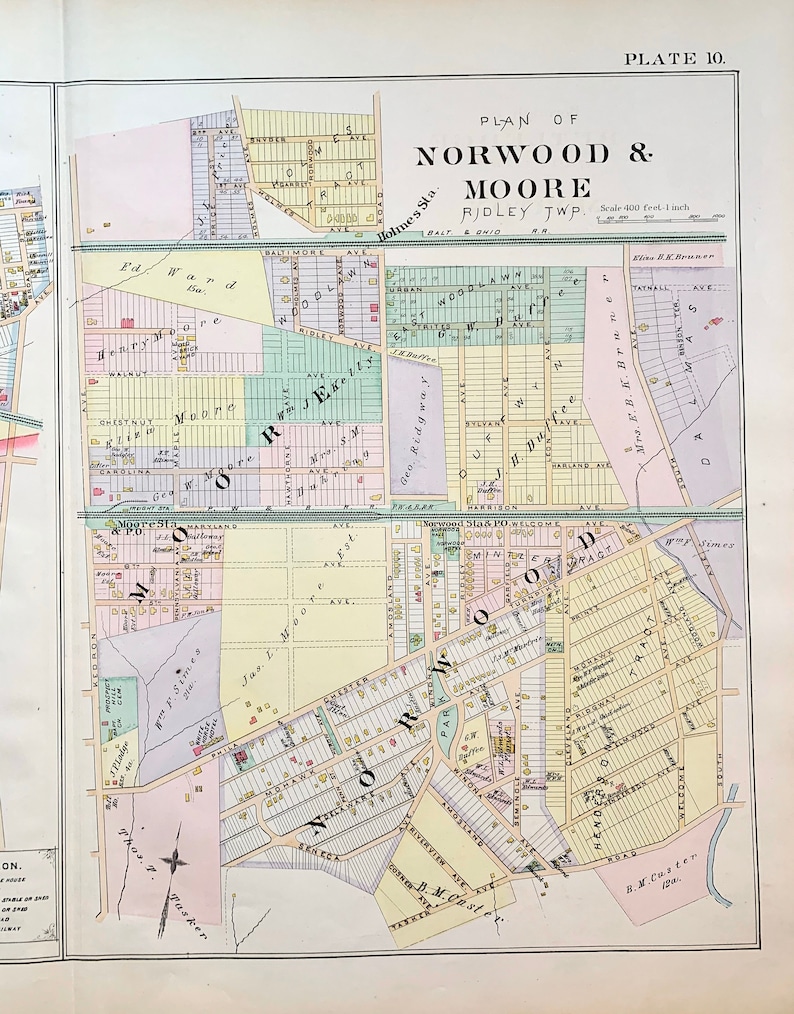 Norwood Map Morton Map Original 1892 Delaware County Atlas - Etsy