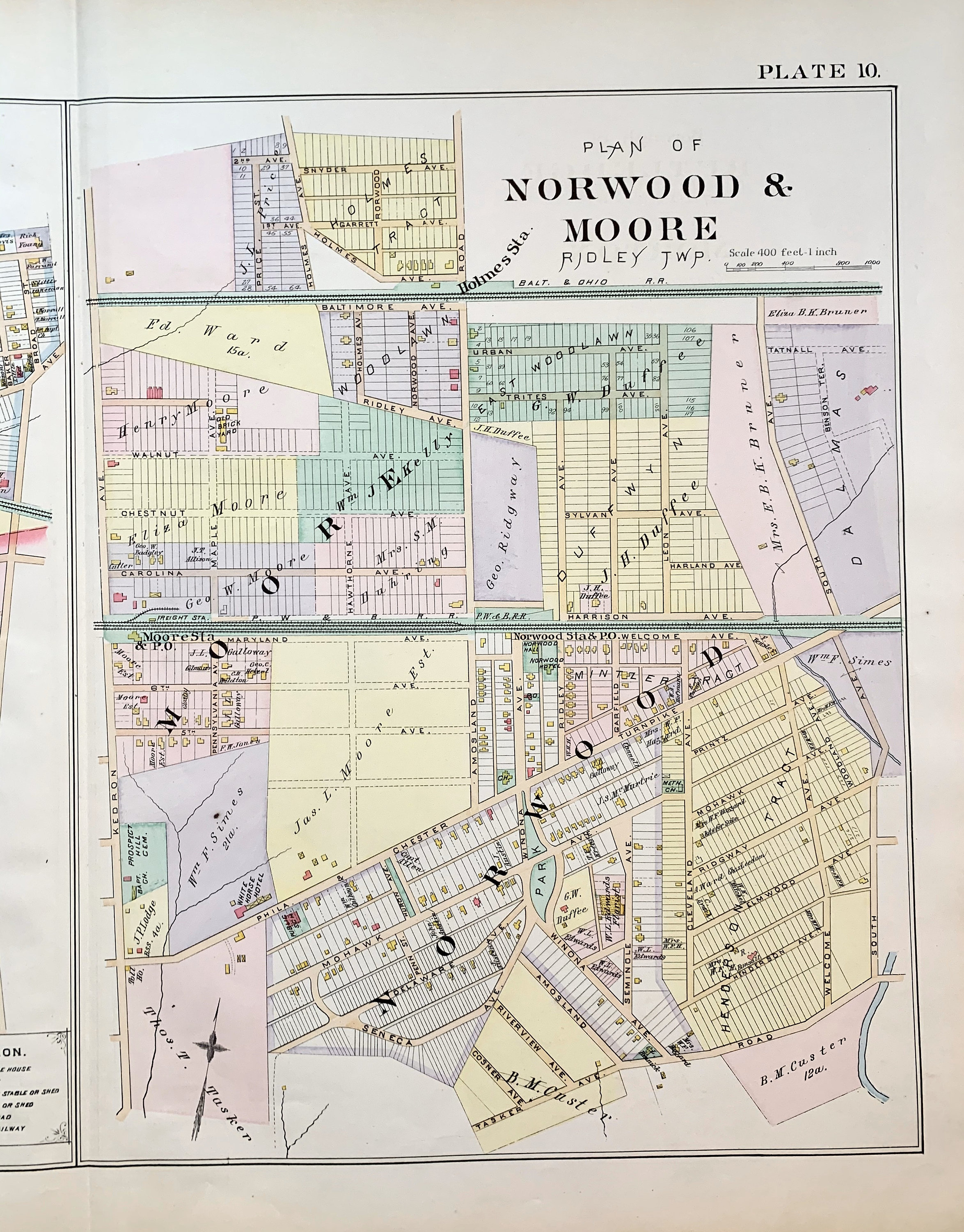 Norwood Map Morton Map Original 1892 Delaware County Atlas - Etsy
