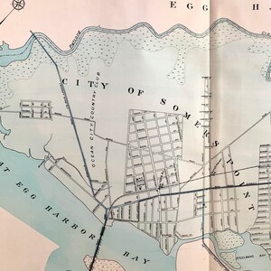 Somers Point Map, Original 1924 Absecon Island Atlas, Linwood Map, Bass ...
