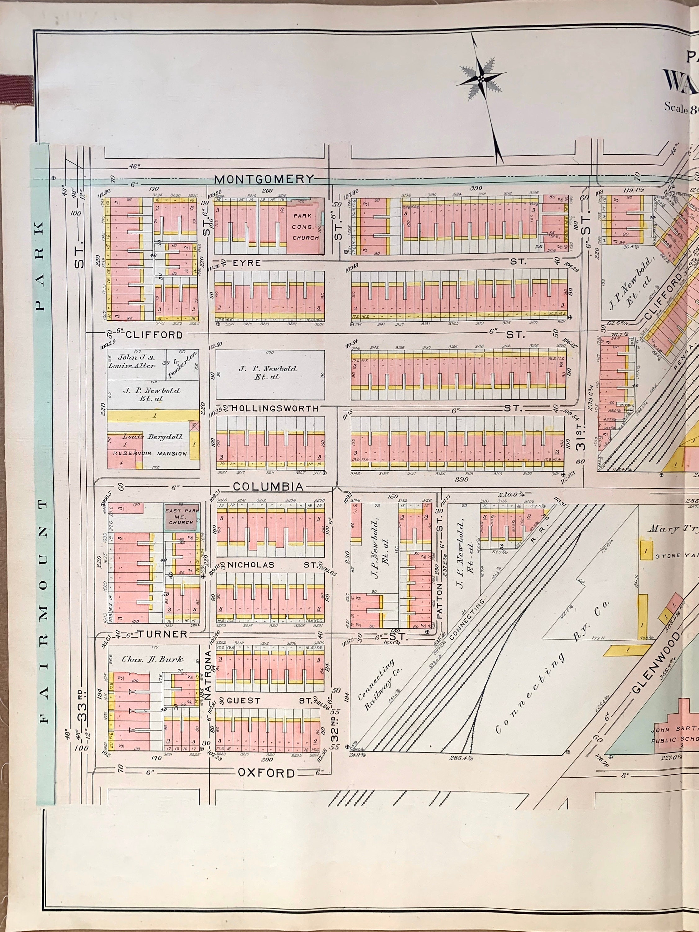 Brewerytown Map, Original 1907 City of Philadelphia Atlas Map ...