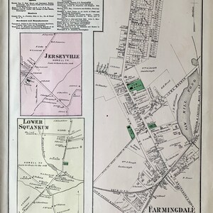 Farmingdale Map, Original 1873 Monmouth County, New Jersey Atlas ...