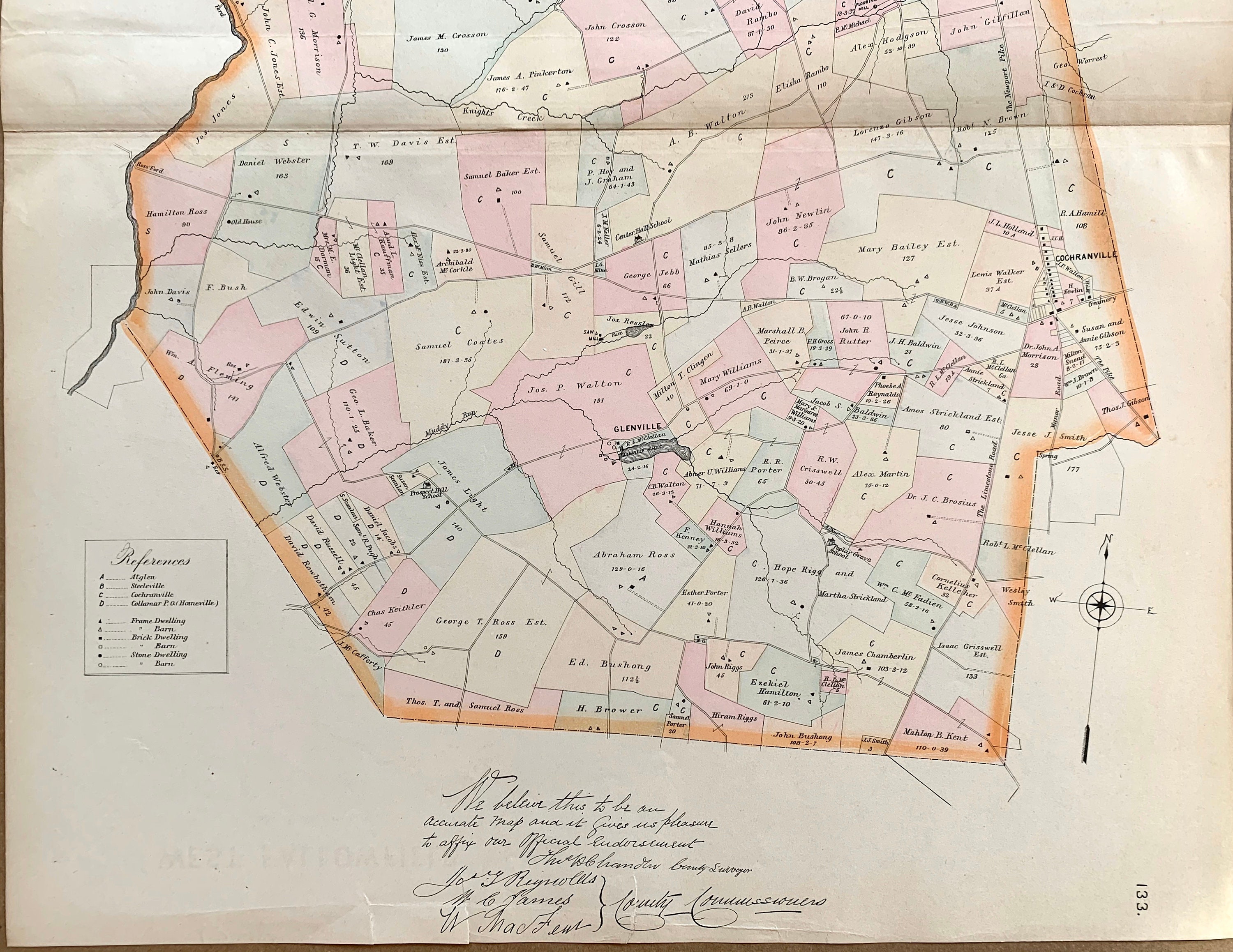 West Fallowfield Map Original 1883 Chester County - Etsy