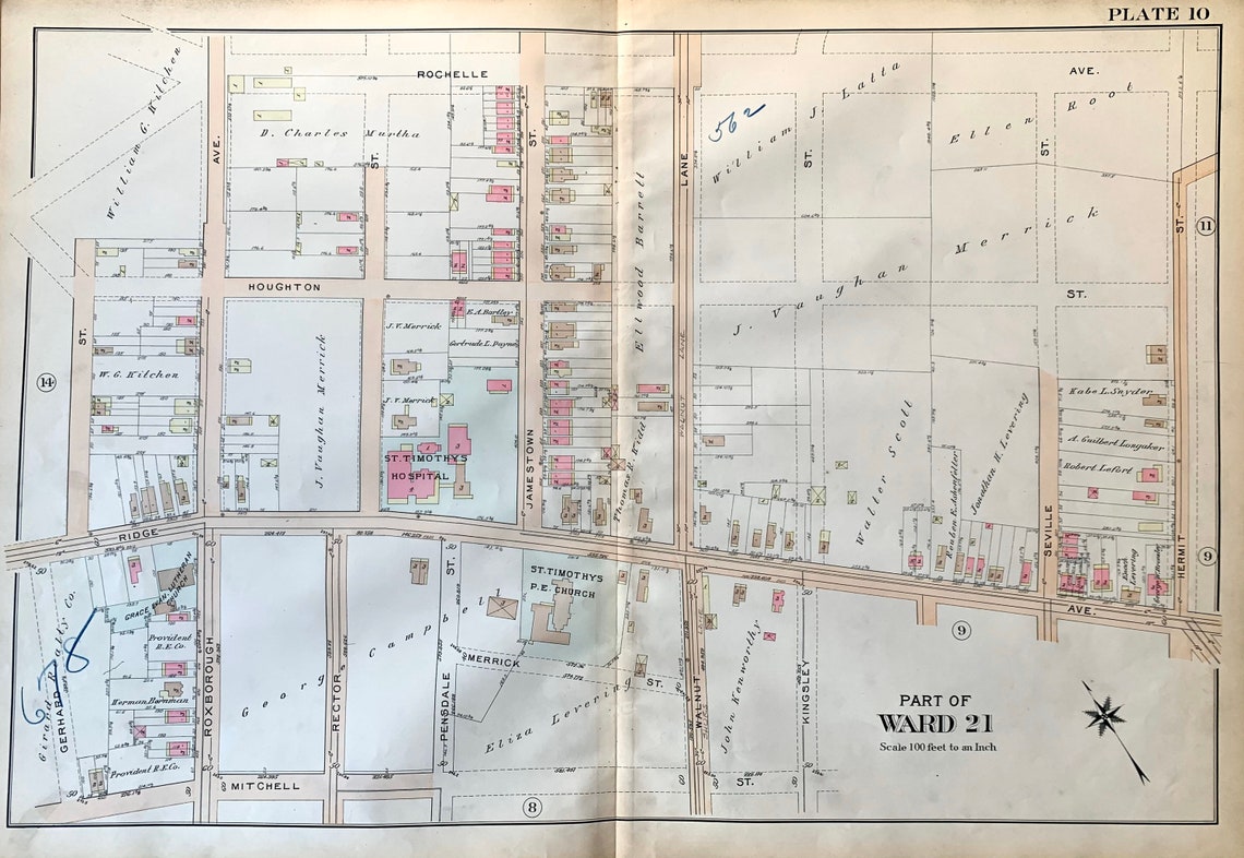 Manayunk Map Original 1911 City of Philadelphia Ward 21 - Etsy