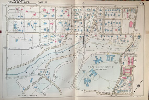 Chestnut Hill Map Original 1955 Philadelphia Atlas Allen - Etsy