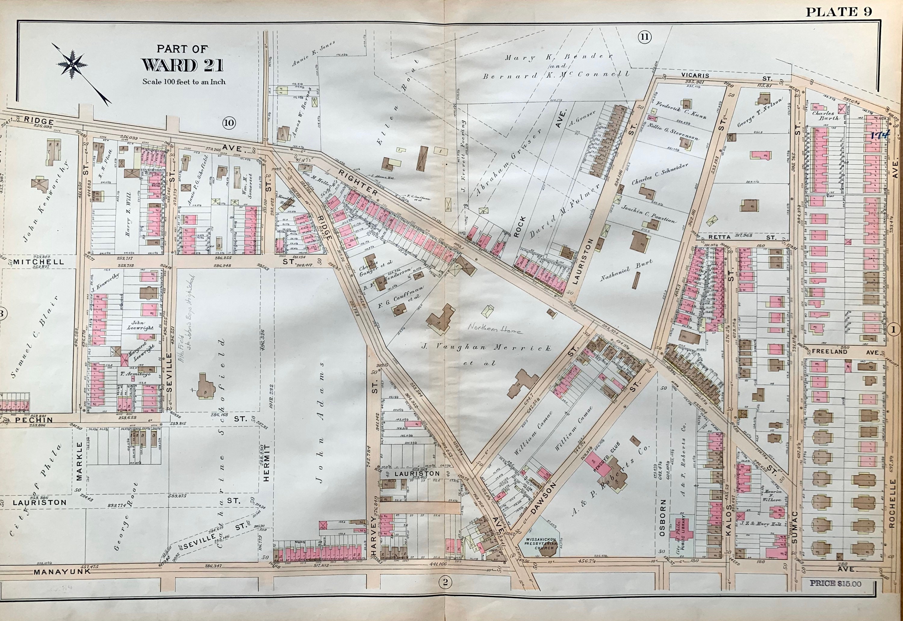 Manayunk Map Original 1911 City of Philadelphia Atlas - Etsy