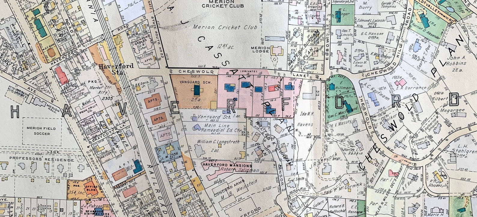 Haverford Map Original 1961 Pennsylvania Main Line Railroad - Etsy