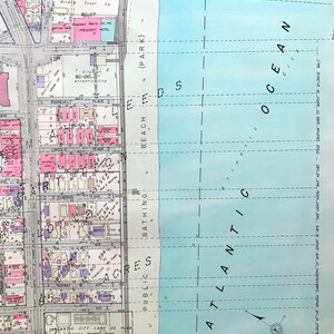 Atlantic City Map, Original 1938 Absecon Island Atlas, Knife and Fork ...