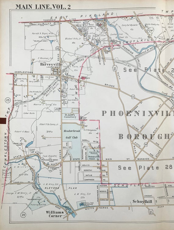 Globes & Maps Valley Forge Perkiomen Junction Schuylkill Township Map ...