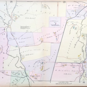 Radnor Township Map, Original 1908 Mainline Pennsylvania Railroad Atlas ...