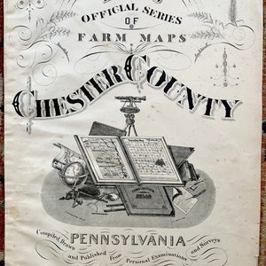 Chester County Atlas Title Page, Original 1883 Breous Farm Atlas - Etsy