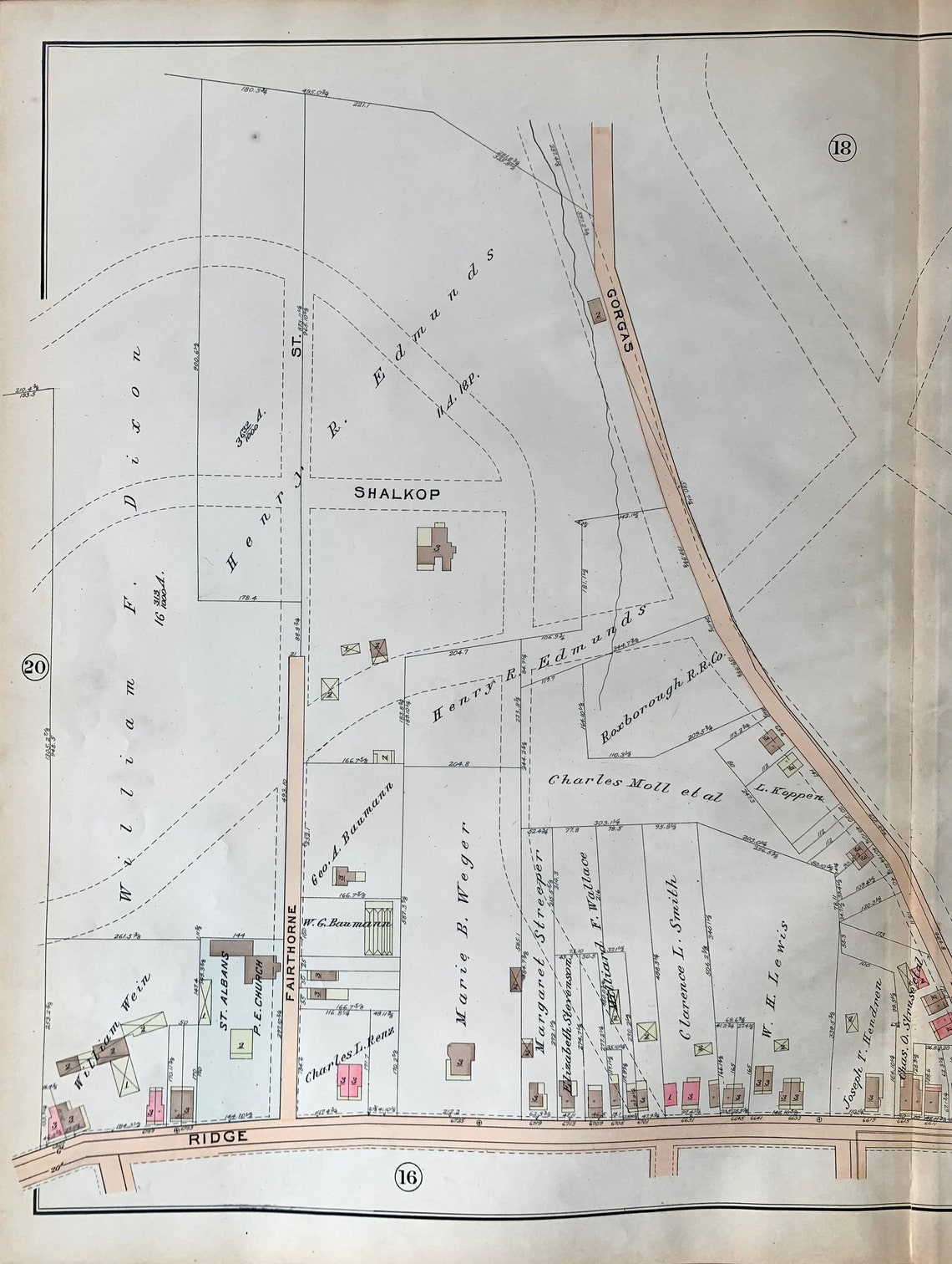Roxborough map Original 1911 City of Philadelphia atlas | Etsy