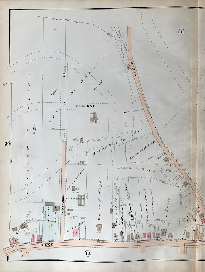 Roxborough Map, Original 1911 City of Philadelphia Atlas, Manayunk ...