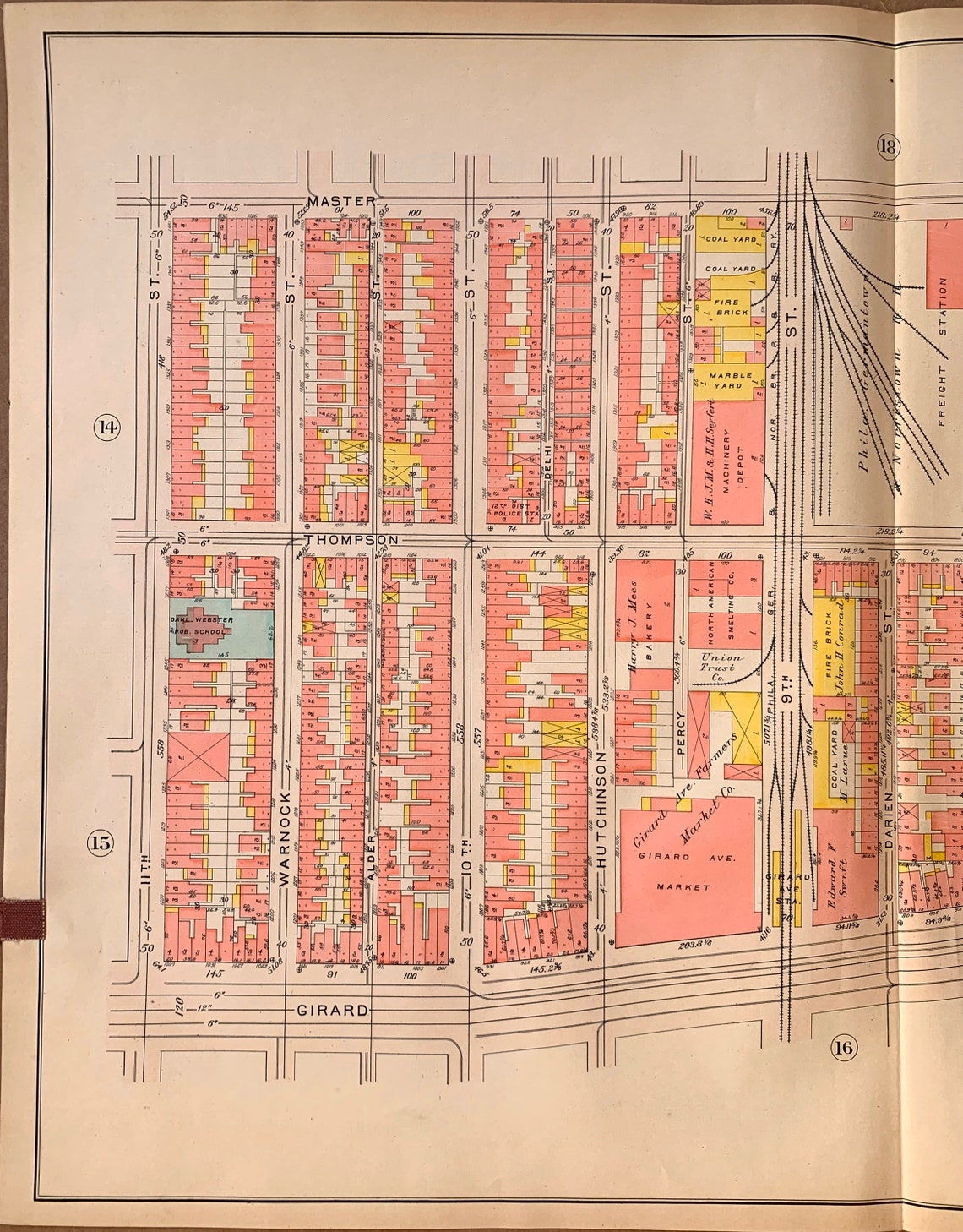Antique 1907 Northern Liberties Map From Original City of - Etsy