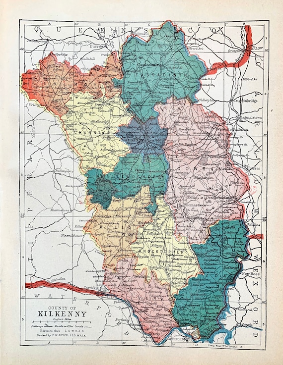 Kilkenny Map Original 1901 Atlas of Ireland Map County of | Etsy