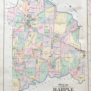 Marple Township Map, Original 1892 Delaware County Pennsylvania Atlas ...