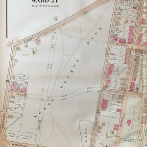 Manayunk Map, Original 1911 Ward 21 Atlas, Gorgas Park, Leverington - Etsy