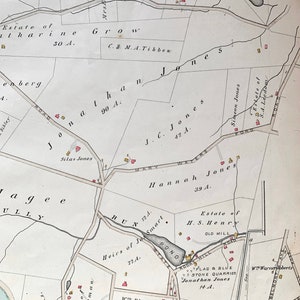 Narberth Map, Original 1881 Bryn Mawr Atlas, Belmont Driving Park, Penn ...