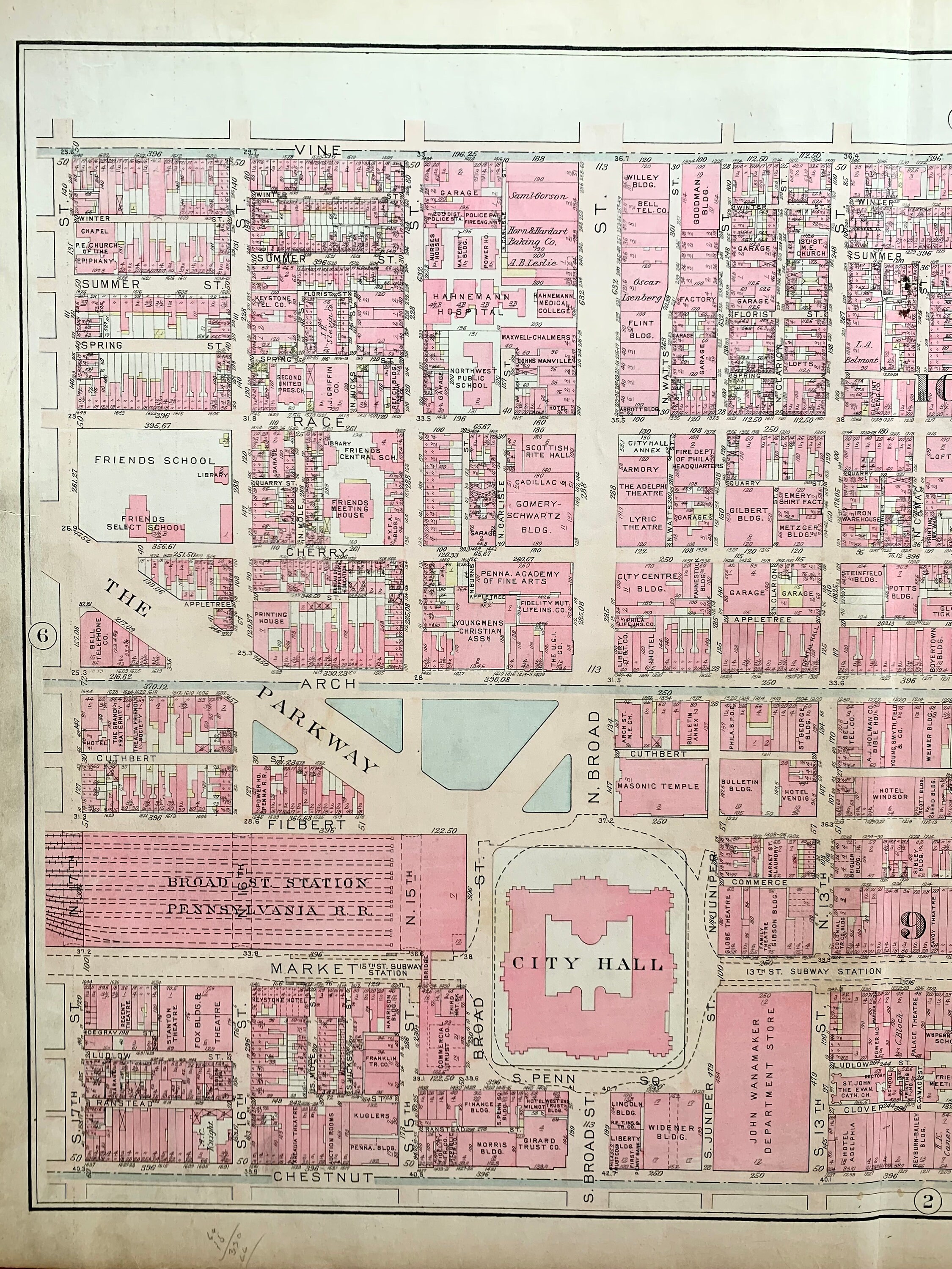 City Hall Philadelphia Map, Original 1922 City of Philadelphia Atlas ...