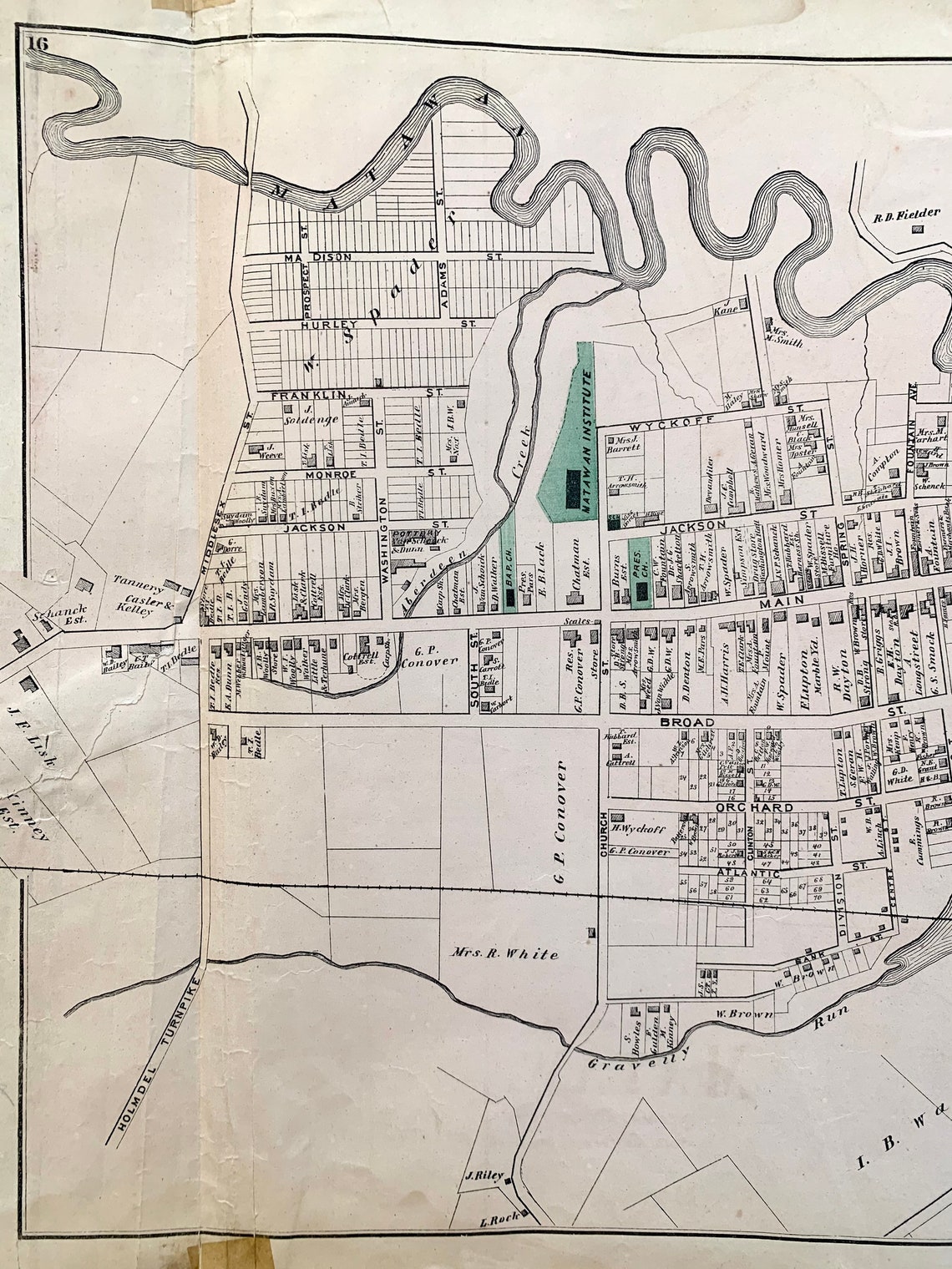Matawan New Jersey Map Original 1873 Monmouth County Atlas - Etsy