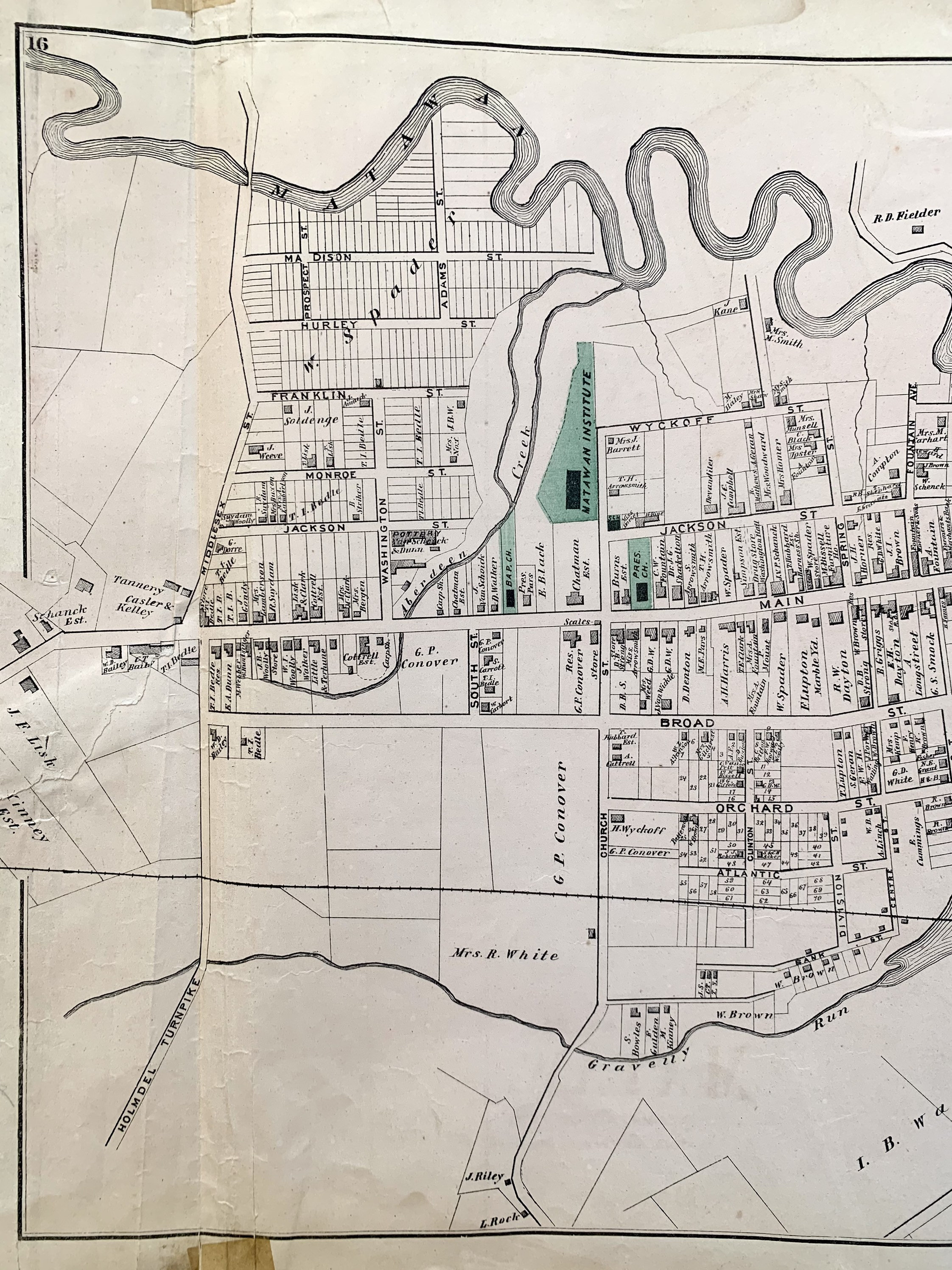 Matawan New Jersey Map Original 1873 Monmouth County Atlas - Etsy