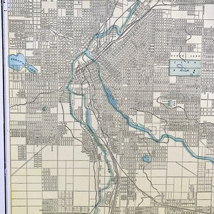 Antique Denver Map, Original 1895 Crams Atlas Map, Denver Colorado ...