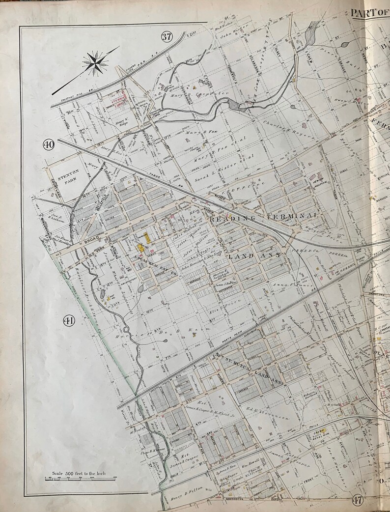 North Philadelphia Map Olney Map Ogontz Map Original 1895 - Etsy