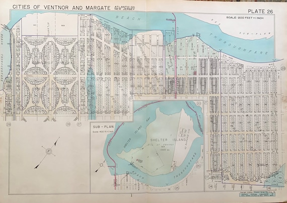 Margate Map Original 1938 Absecon Island Atlas Ventnor Map - Etsy