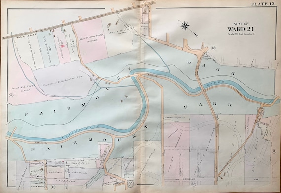 Manayunk Map Roxborough Map Original 1911 City of - Etsy