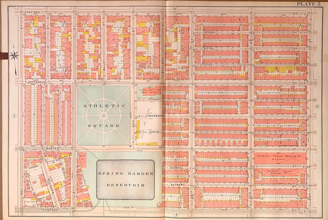 Brewerytown Map, Original 1907 City of Philadelphia Atlas Map ...